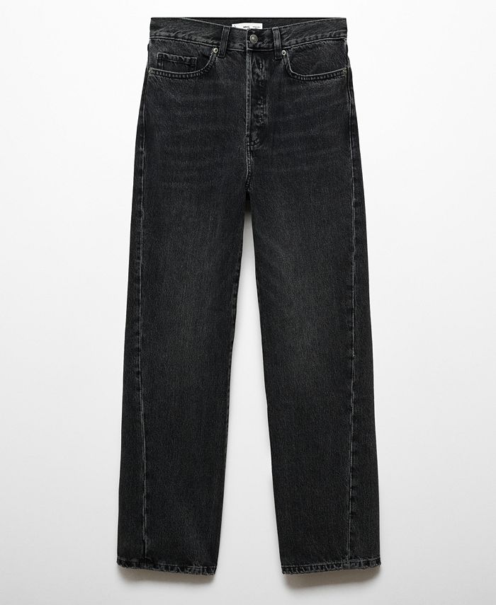 MANGO Women's Forward Seams Straight Jeans - Macy's