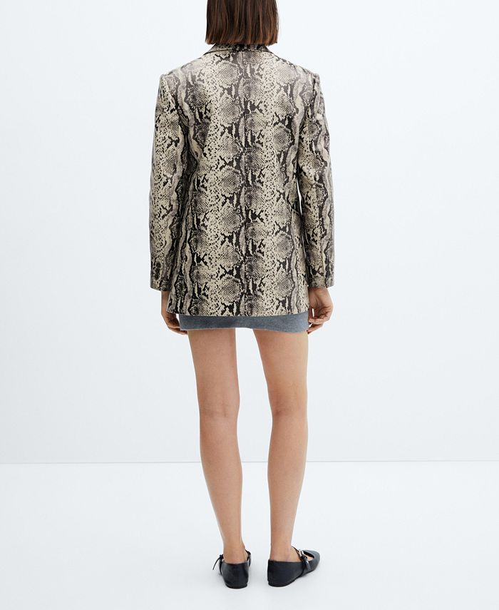 MANGO Women's Snake Print Blazer - Macy's