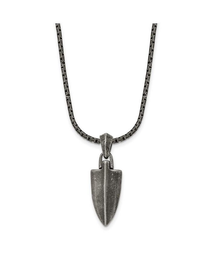 Chisel Antiqued Arrow Pendant 28 inch Box Chain Necklace - Macy's