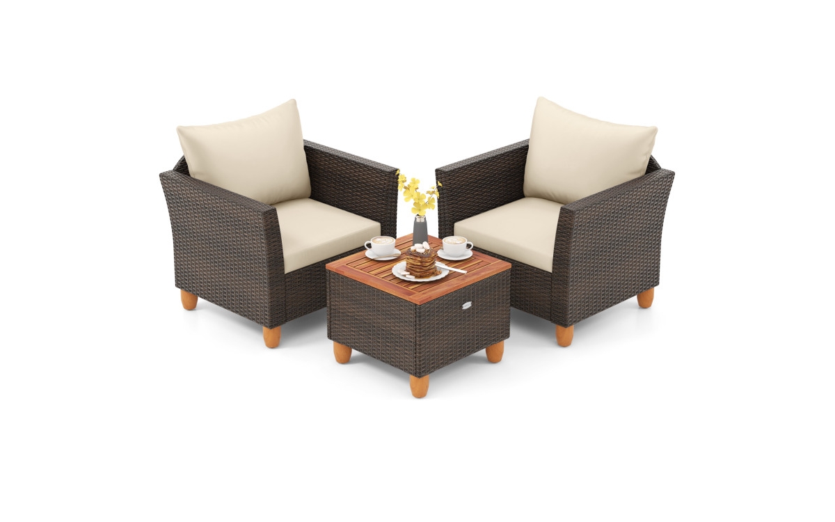 Click here for 3 Pieces Patio Rattan Furniture Set with Washable... prices
