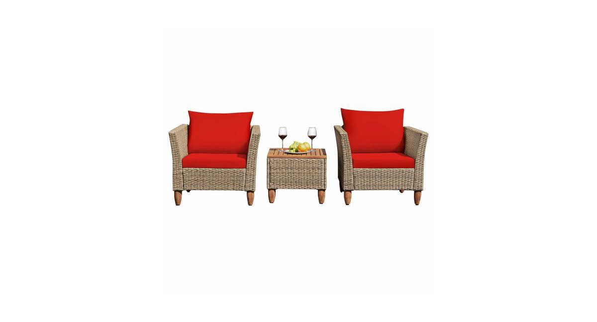 Click here for 3 Pieces Patio Rattan Furniture Set with Washable... prices