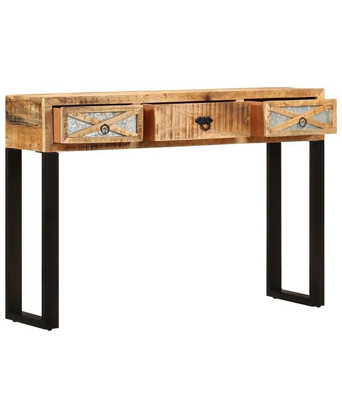 vidaXL Console Table 43.3"x11.8"x29.9" Solid Wood Mango - Macy's