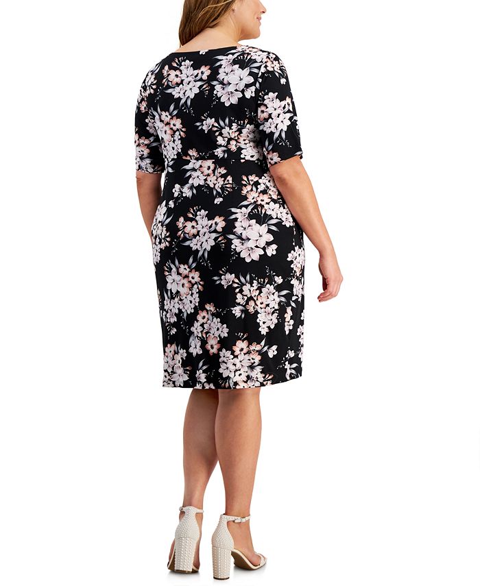 Connected Plus Size Floral Print Faux Wrap Dress Macys