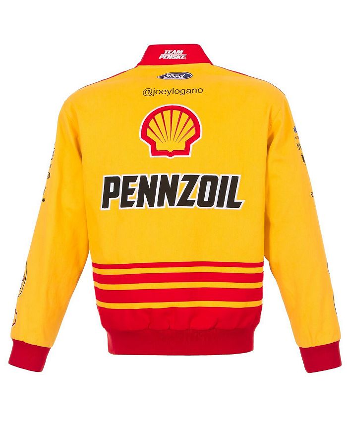 JH Design Men's Yellow Joey Logano Shell Pennzoil Twill Driver Uniform ...