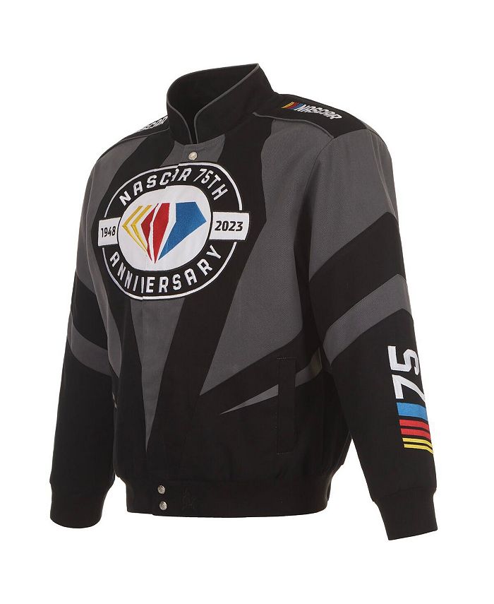 JH Design Men's Black NASCAR 75th Anniversary Twill Uniform Full-Snap ...