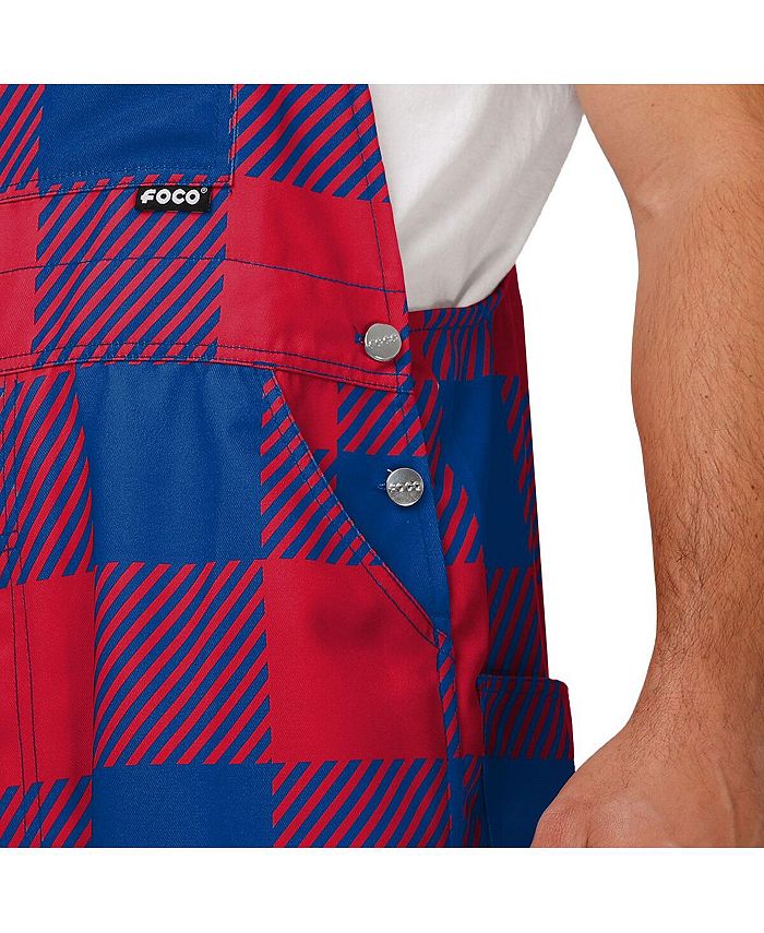 FOCO Men's Royal New York Giants Big Logo Plaid Overalls - Macy's
