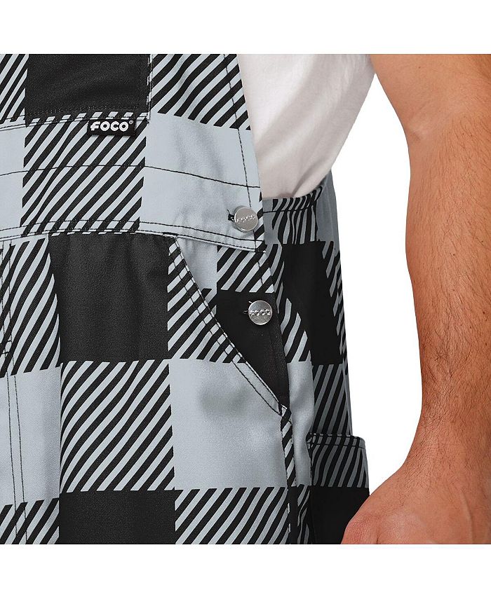 FOCO Men's Black Las Vegas Raiders Big Logo Plaid Overalls - Macy's