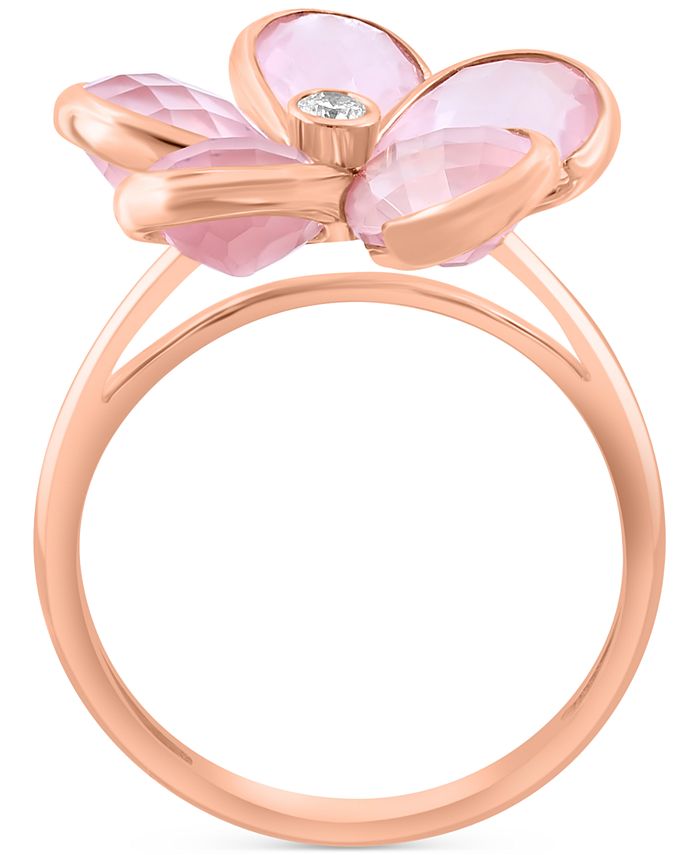 EFFY Collection EFFY® Rose Quartz (5-3/8 ct. t.w.) & Diamond (1/20 ct ...