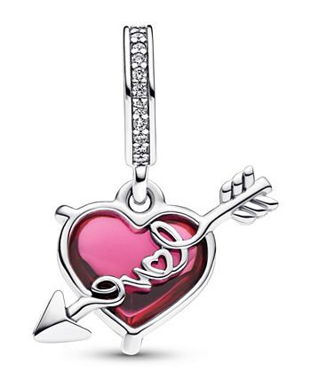 Pandora Sterling Silver Heart and Arrow Dangle Charm - Macy's