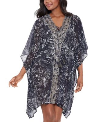 Miraclesuit Women's Zahara Caftan Swim Cover-Up - Macy's