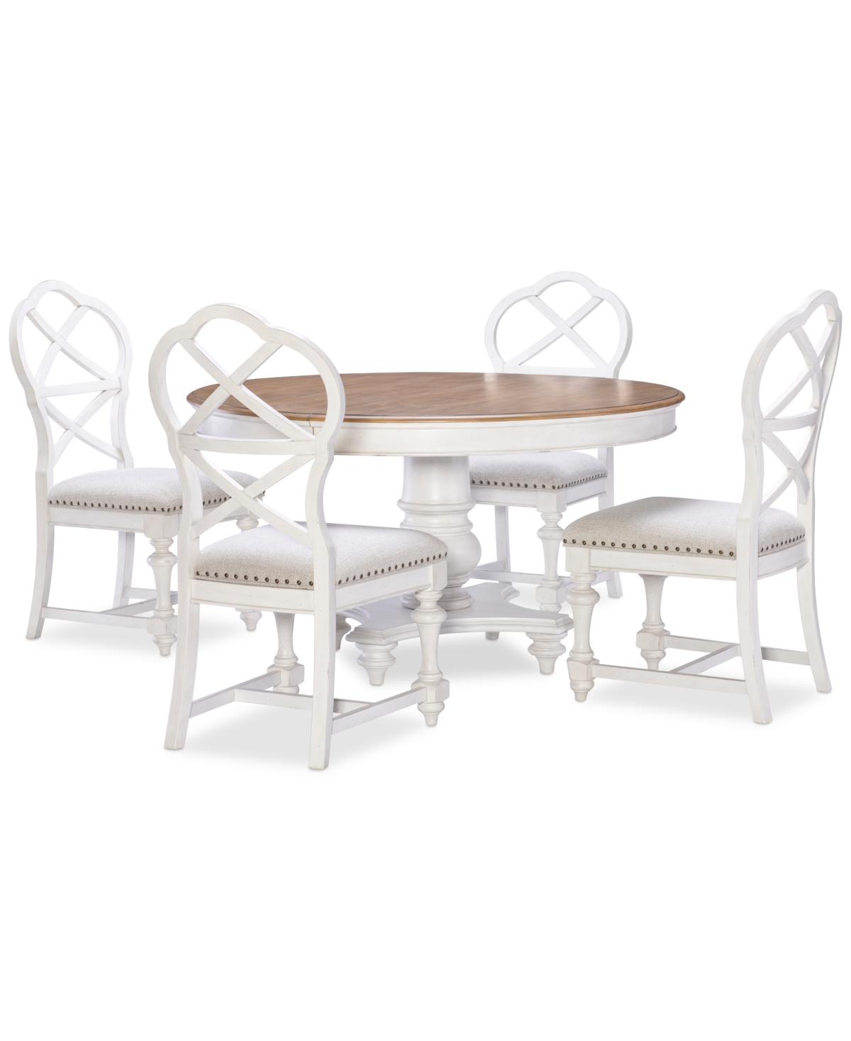 Click here for Mandeville 5 Pc. Dining Set (Round Table & 4 X-Bac... prices