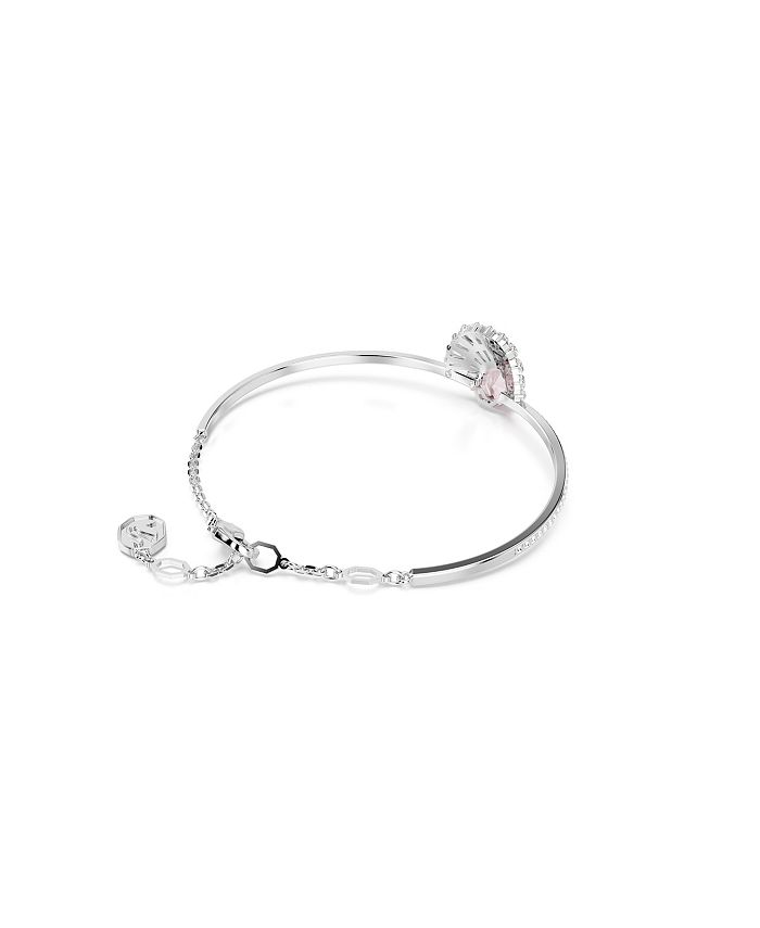 Swarovski Shell, Pink, Rhodium Plated Idyllia Bangle Bracelet - Macy's