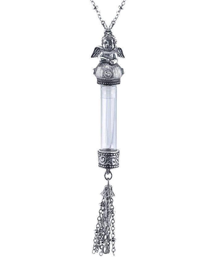 2028 Crystal Angel Glass Vile Necklace - Macy's