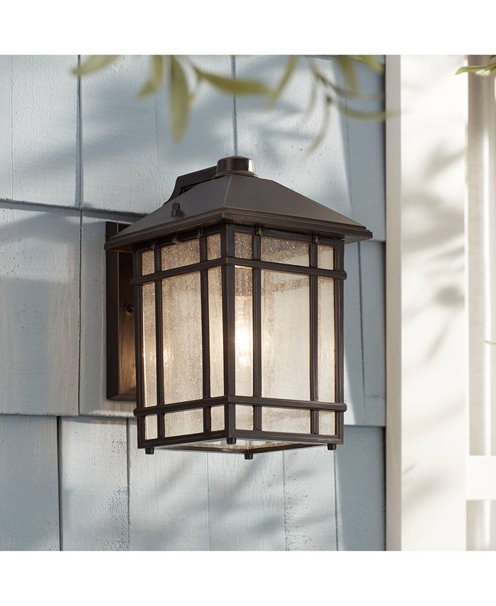 Kathy Ireland Sierra Craftsman Art Deco Outdoor Wall Light Fixture ...