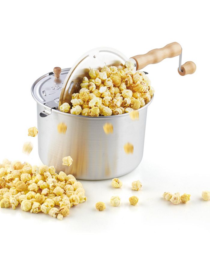 Cook N Home 6 Quart Aluminum Stovetop Popcorn Popper Silver - Macy's