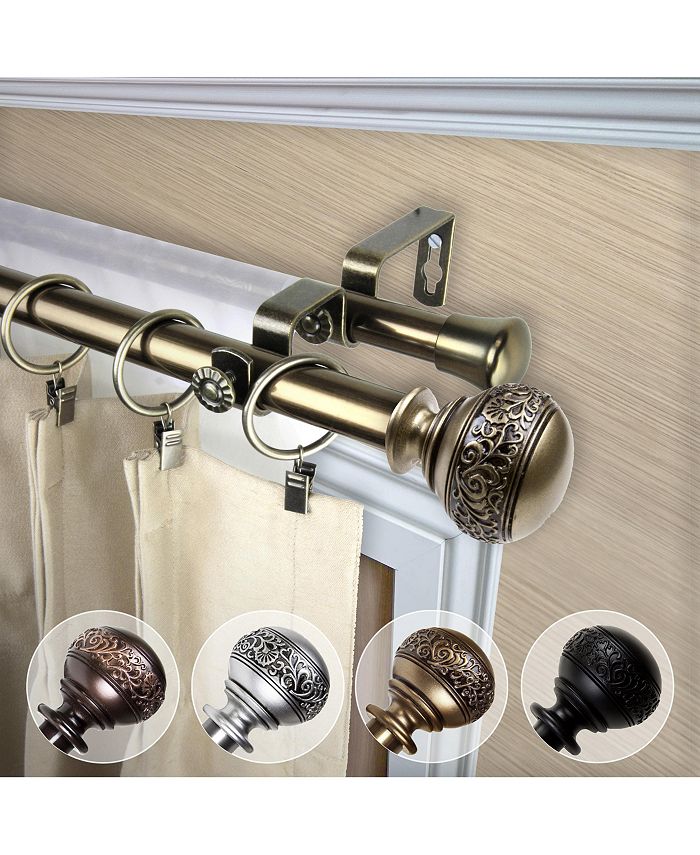 Rod Desyne Naomi 13/16" Double Curtain Rod 66-120" - Macy's