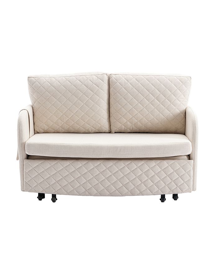 Simplie Fun Convertible Sleeper Sofa Bed, Modern Velvet Loveseat Couch ...