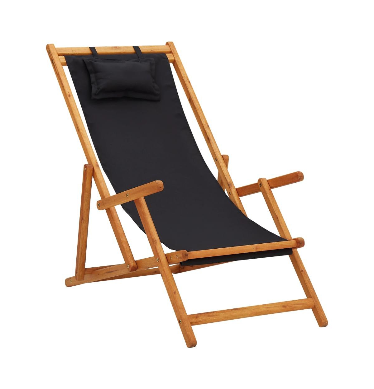 Click here for Folding Beach Chair Solid Eucalyptus Wood and Fabr... prices