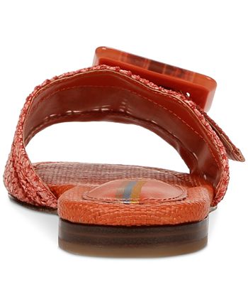 Sam Edelman Women's Bambi Raffia Buckle Slide Sandals - Macy's