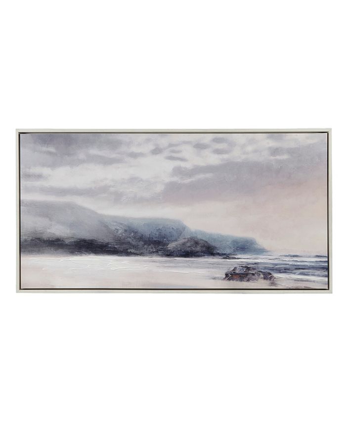 Madison Park Moody Coast Hand Embellished Landscape Framed Canvas Wall ...