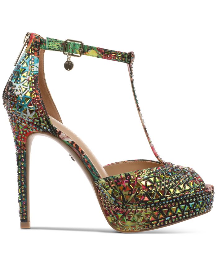 Thalia Sodi Women's Chacey Embellished T-Strap Platform Pumps - Macy's