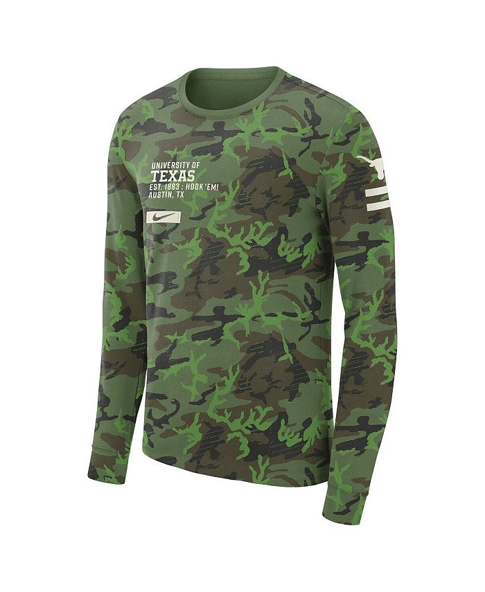 Nike Men's Camo Texas Longhorns Military-Inspired Long Sleeve T-shirt ...