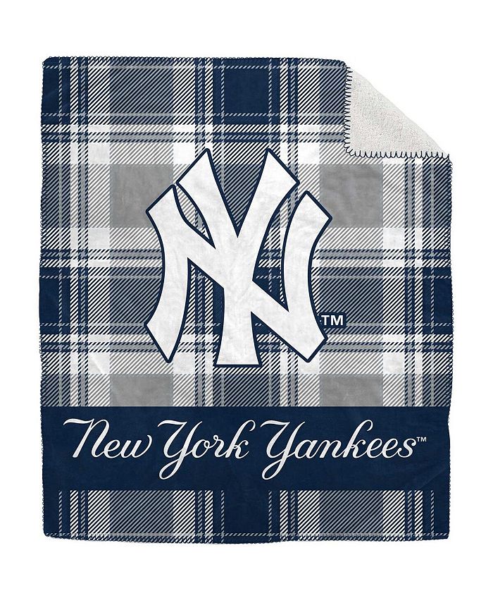Pegasus Home Fashions New York Yankees 50" x 60" Plaid Flannel Sherpa ...