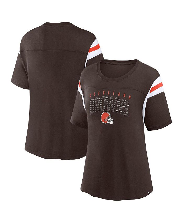 Fanatics Women's Brown Cleveland Browns Classic Rhinestone T-shirt - Macy's