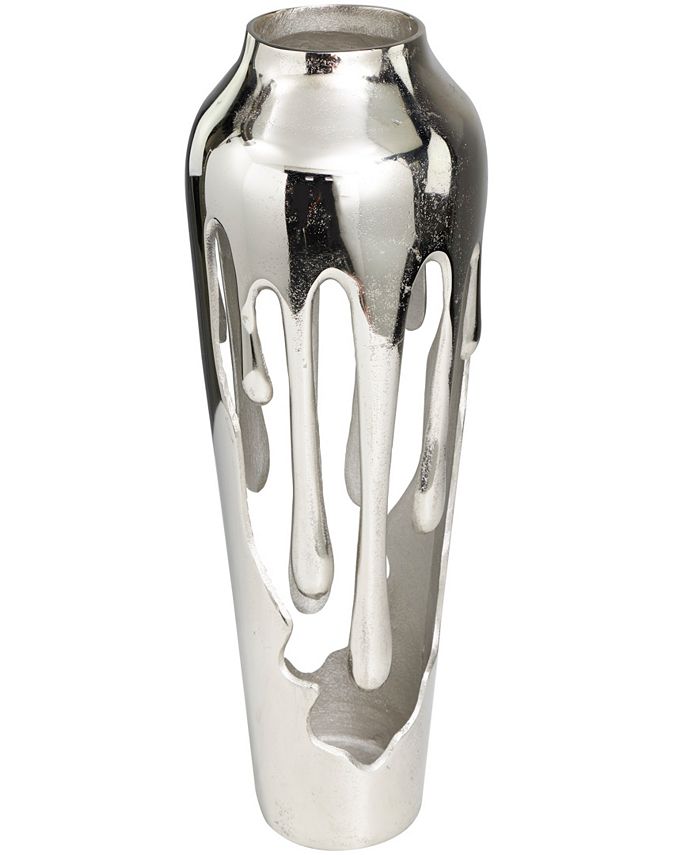 Rosemary Lane Aluminum Drip Vase with Melting Designed Body, 8" x 8" x ...