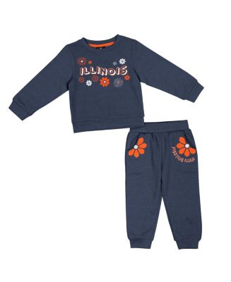 Girls Toddler Colosseum Navy Illinois Fighting Illini Flower Power ...