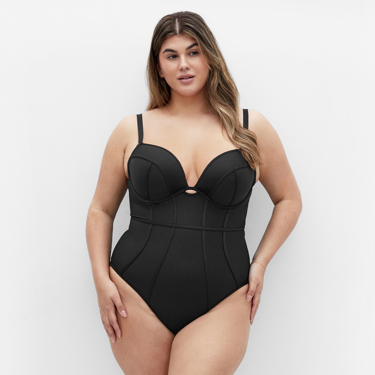 Click here for City Chic Plus Size Grenada Underwire 1 Piece - Bl... prices