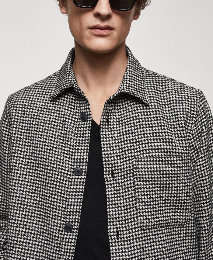 MANGO Men's Houndstooth Overshirt - Macy's