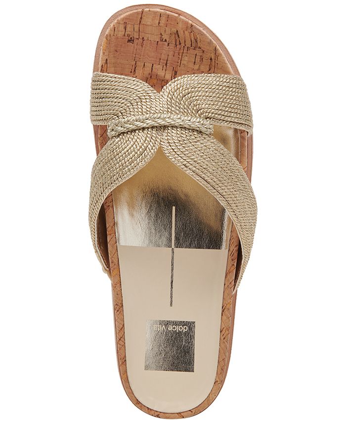 Dolce Vita Women's Selda Raffia Slide Footbed Sandals - Macy's