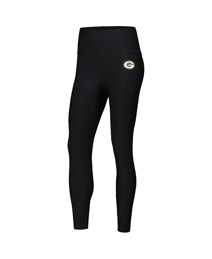Kadi Brand Women's Black Green Bay Packers Leggings and Midi Bra Set ...
