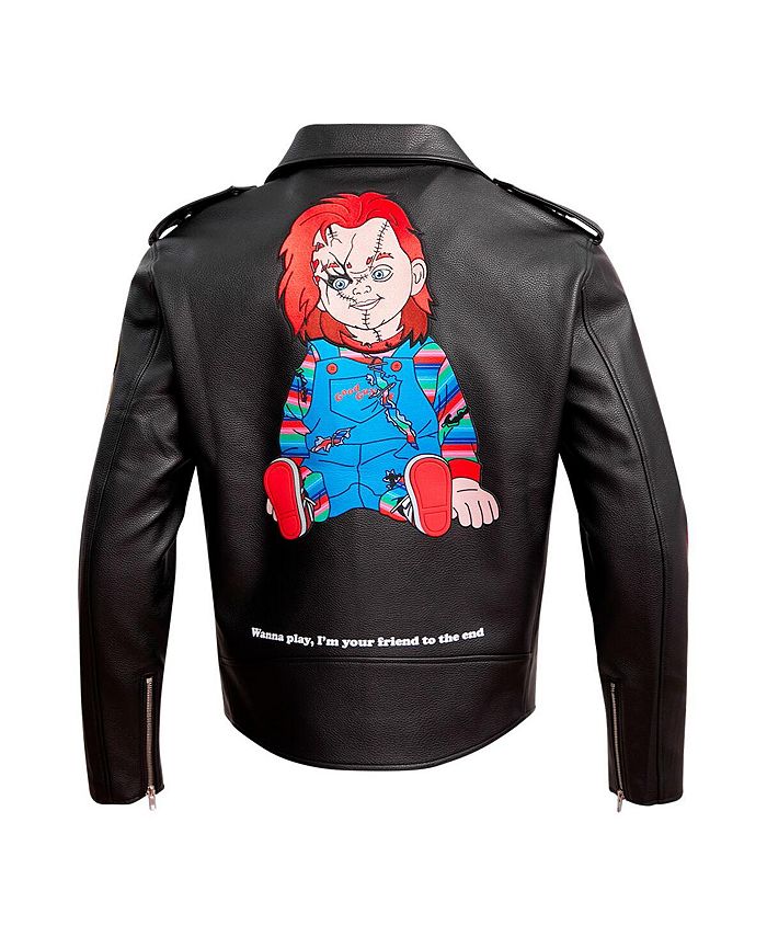 Freeze Max Men's Black Chucky Behead Chucky Biker Full-Zip Jacket - Macy's