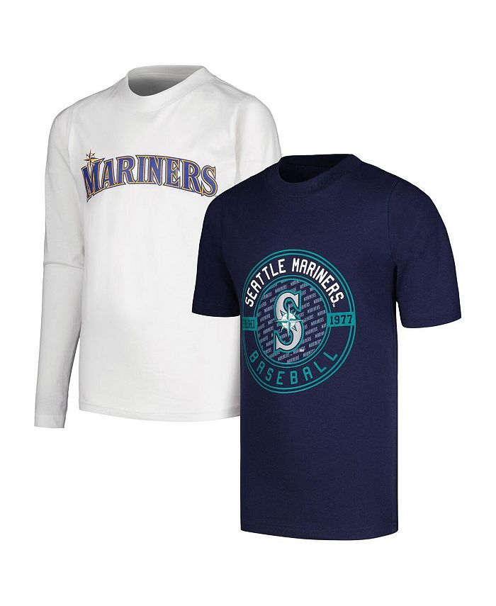 Stitches Big Boys Navy, White Seattle Mariners T-shirt Combo Set - Macy's