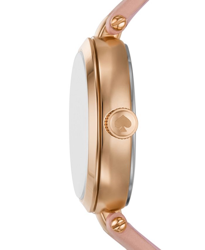 kate spade new york Women's Holland Three Hand Pink Leather Watch 28mm ...