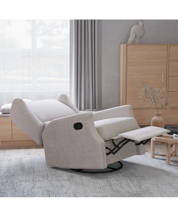 MERRICK LANE Abby 3-In-1 Wingback Manual Recliner Rocker Swivel Glider ...
