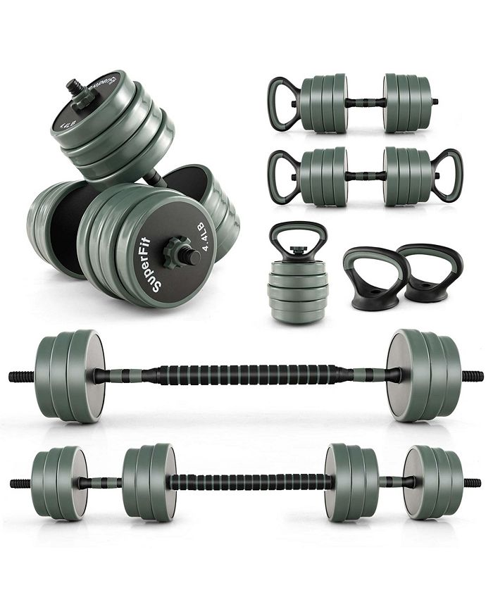 Costway 4 in 1 Adjustable Weight Dumbbell Set 92lbs Free Weight Set ...