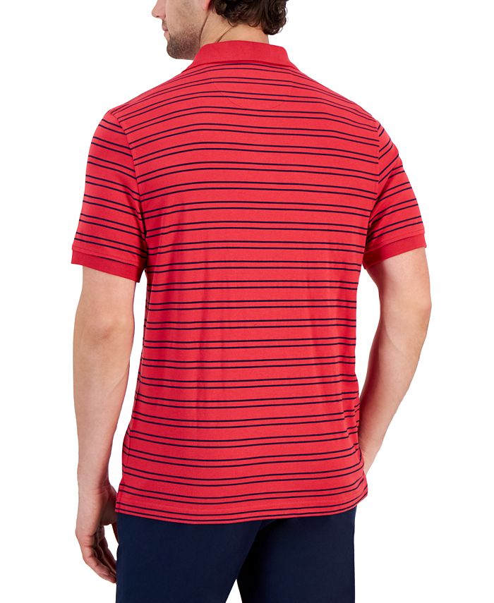 Club Room Men's Carter Novelty Interlock Striped Short Sleeve Polo ...