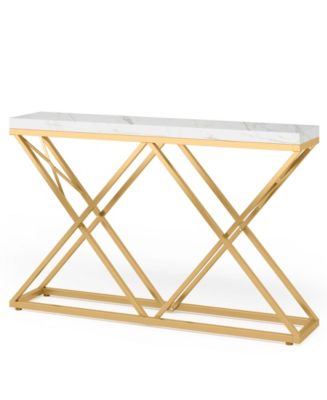 Tribe signs Gold Console Table, Modern 55 inch Entryway Table Narrow ...