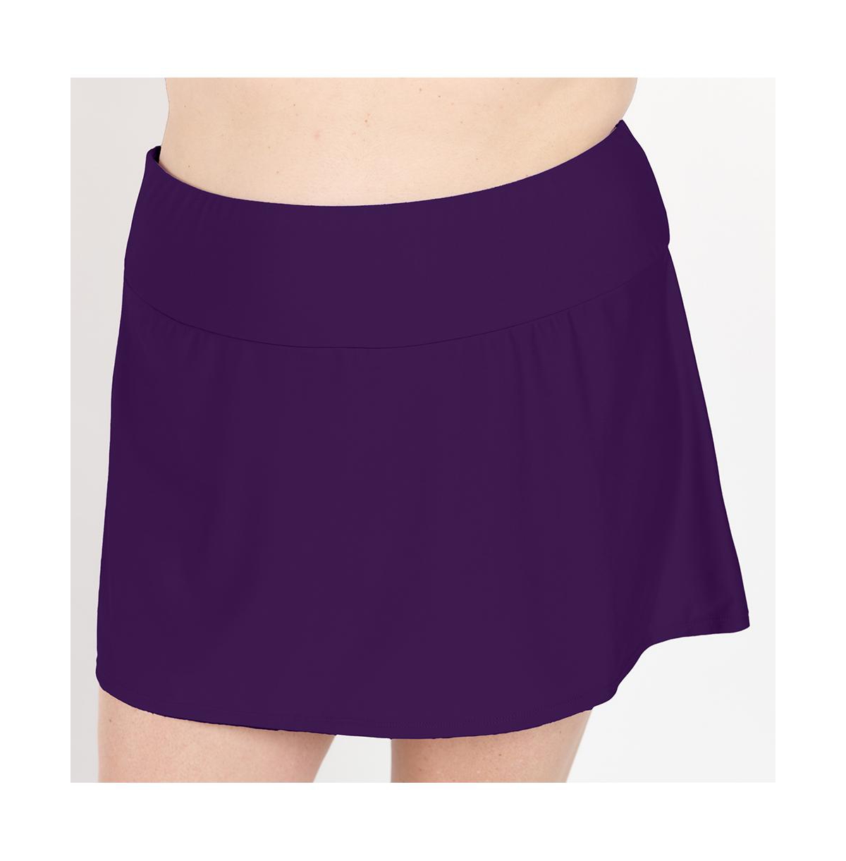 Click here for Calypsa Plus Size Short Swim Skort - Eggplant prices