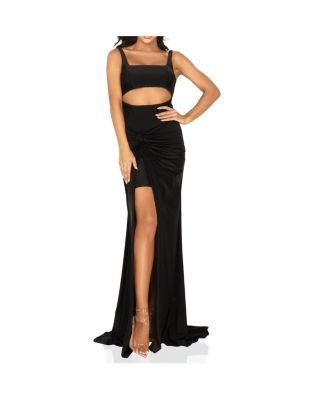 Terani Couture Cut Out Midriff Prom Dress with twist - Macy's