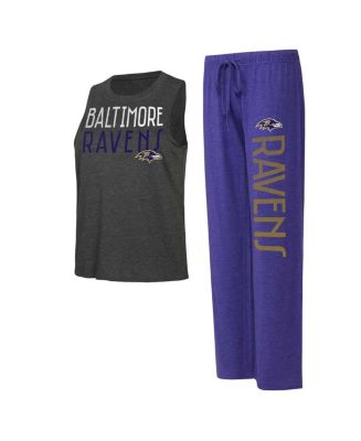 Women's Concepts Sport Purple, Black Distressed Baltimore Ravens Muscle ...