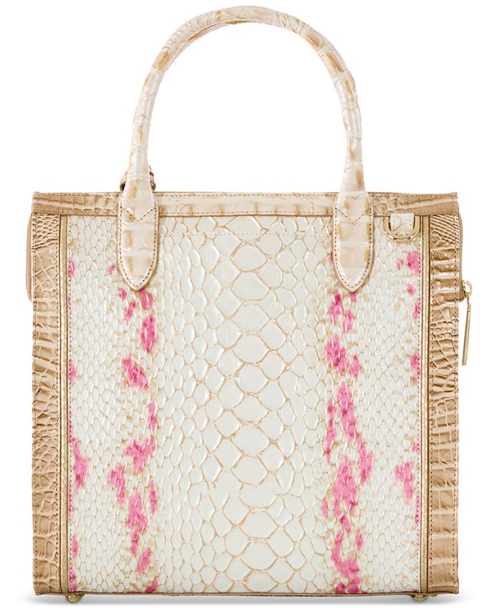 Brahmin Caroline Apricot Rose Valentia Medium Leather Satchel - Macy's