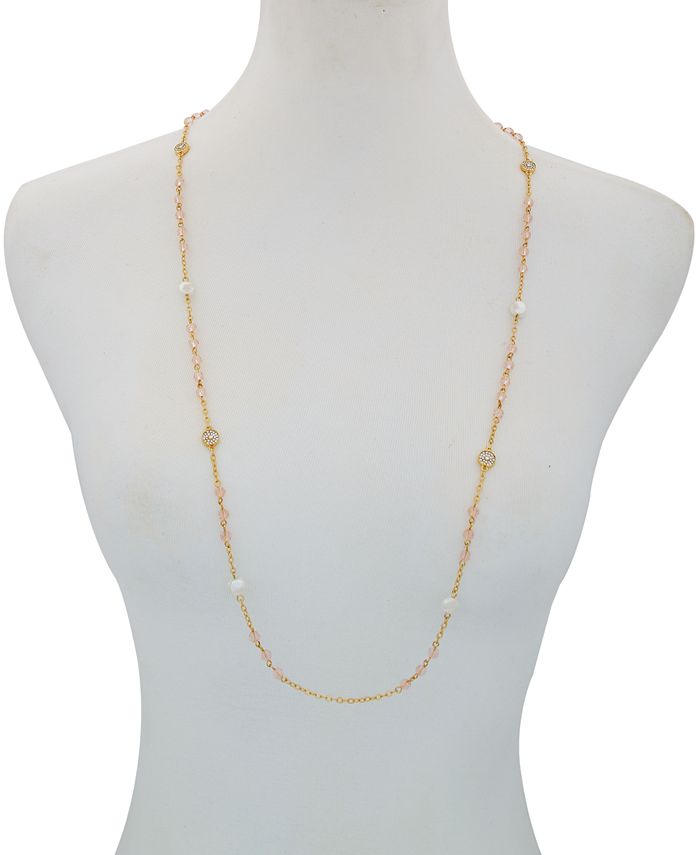 T Tahari Gold-Tone Long Dainty Necklace - Macy's