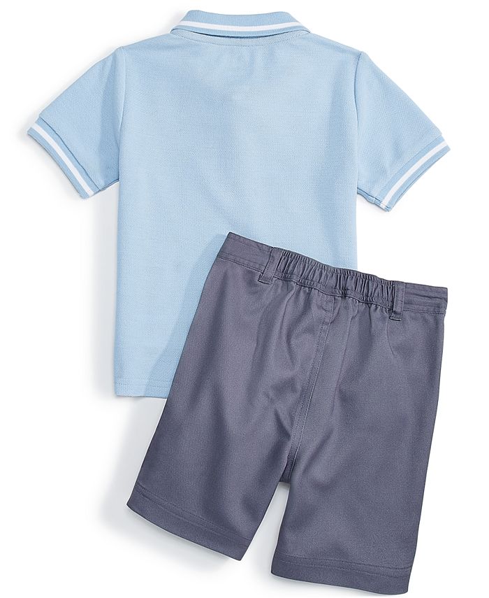 Disney Baby Mickey Tipped Polo Shirt & Shorts, 2 Piece Set - Macy's