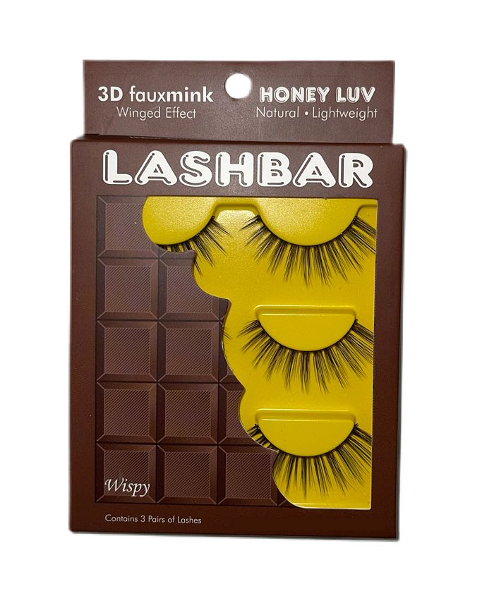 Lashbar 3-Pack Honey Luv 3D Fauxmink Lash bar False Eyelashes - Macy's