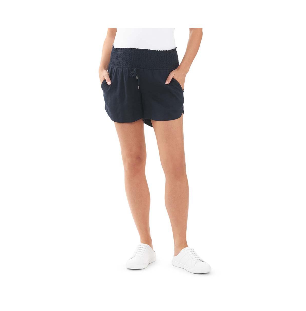 Click here for Ripe Maternity Indi Shirred Linen Short Navy - Nav... prices