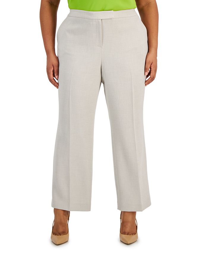 Kasper Plus Size Mid Rise Straight-Leg Front-Zip Pants - Macy's